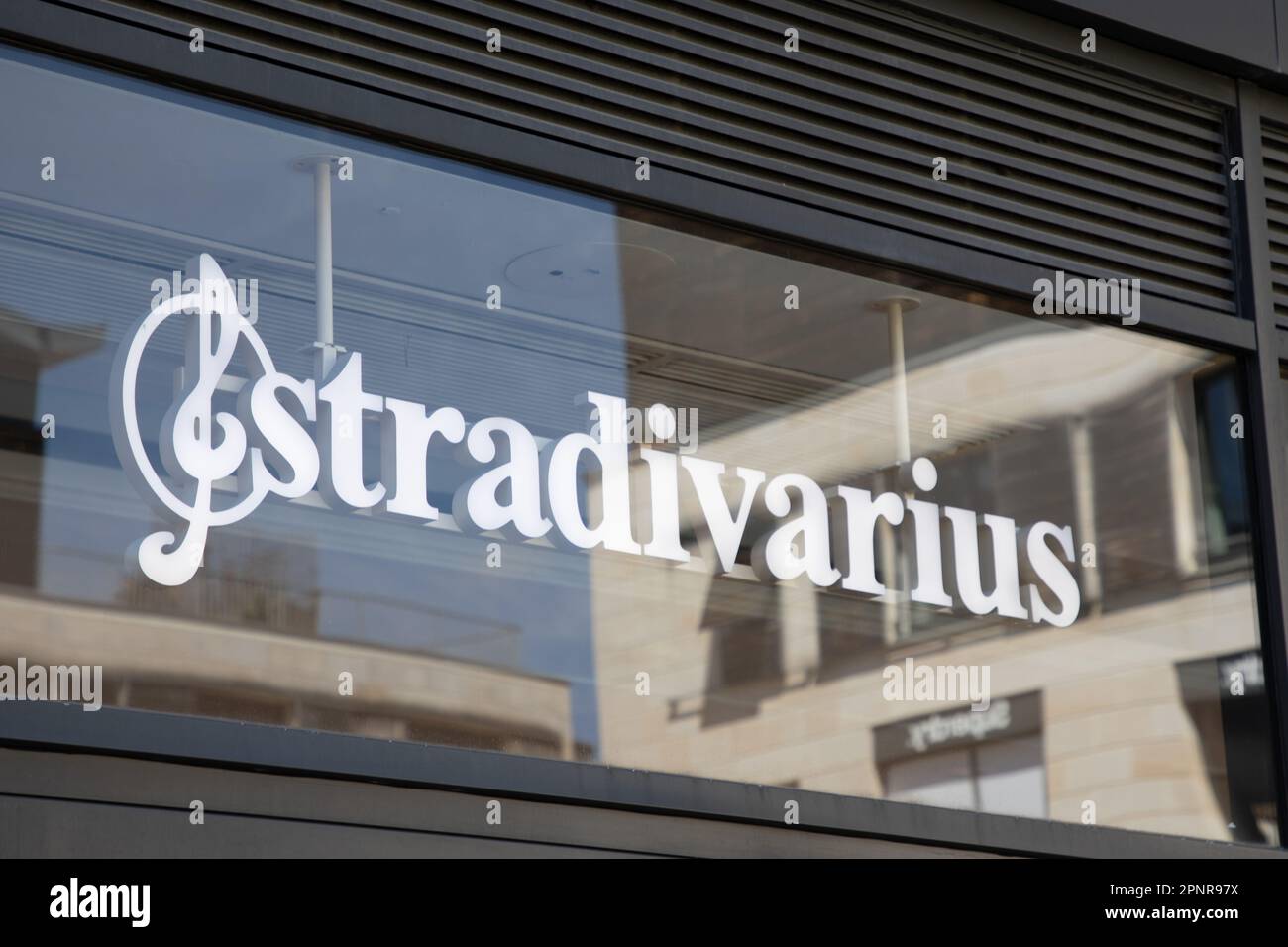 Bordeaux , Aquitaine France - 04 17 2023 : Stradivarius logo brand and ...