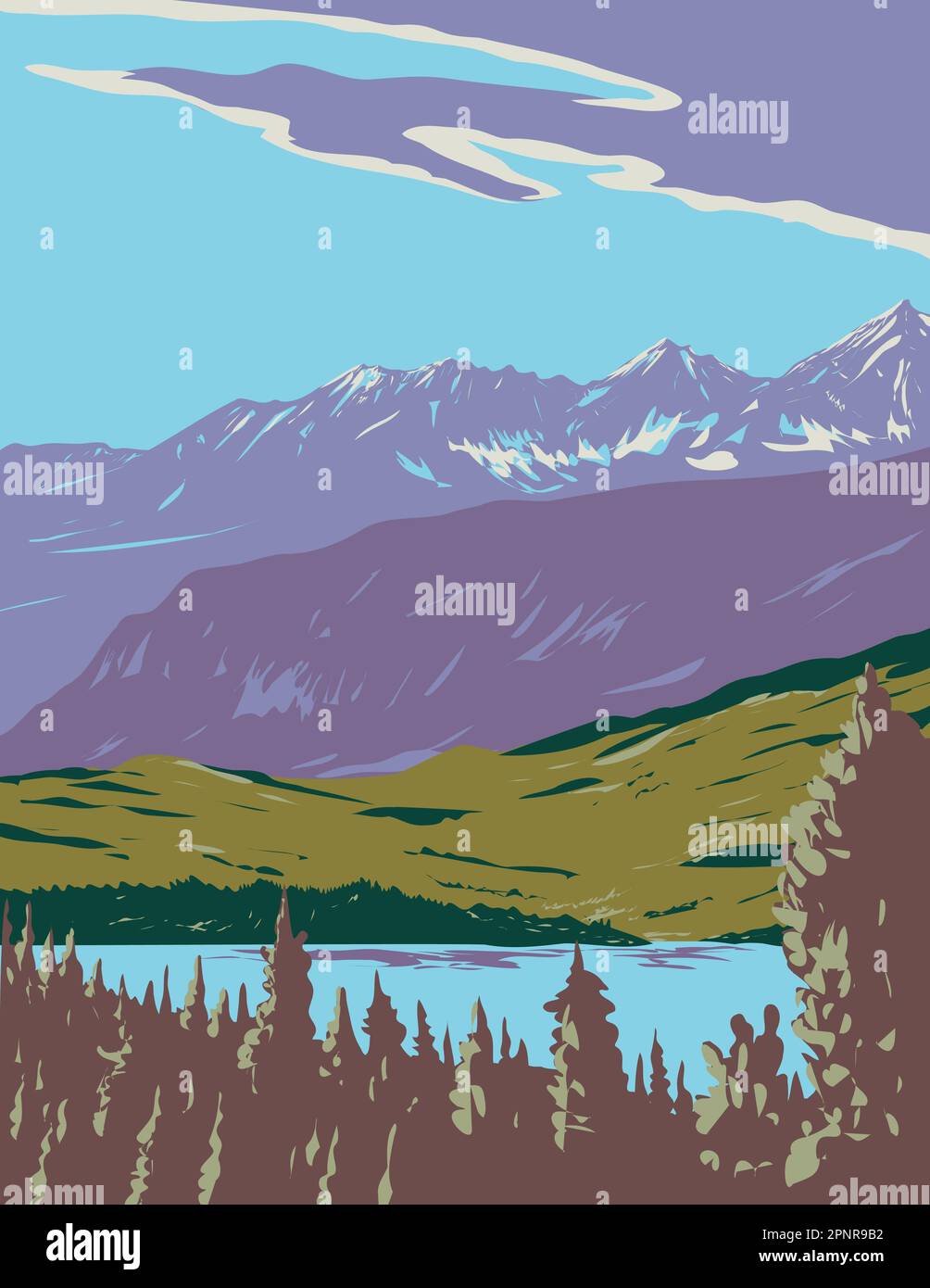 WPA poster art of Emerald Lake in Yoho National Park in the Rocky ...