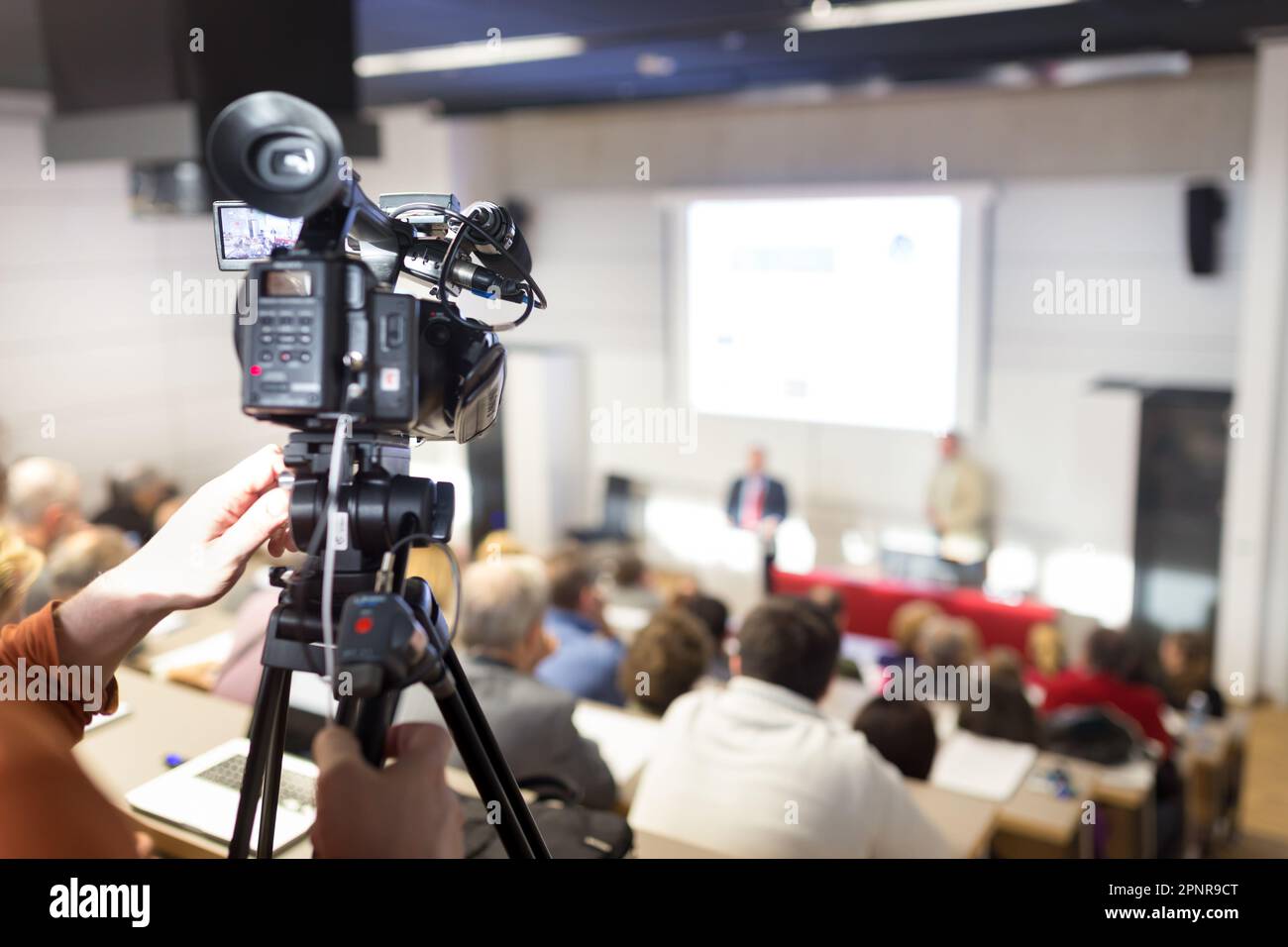 Business Conference and Presentation. Audience at the conference hall ...