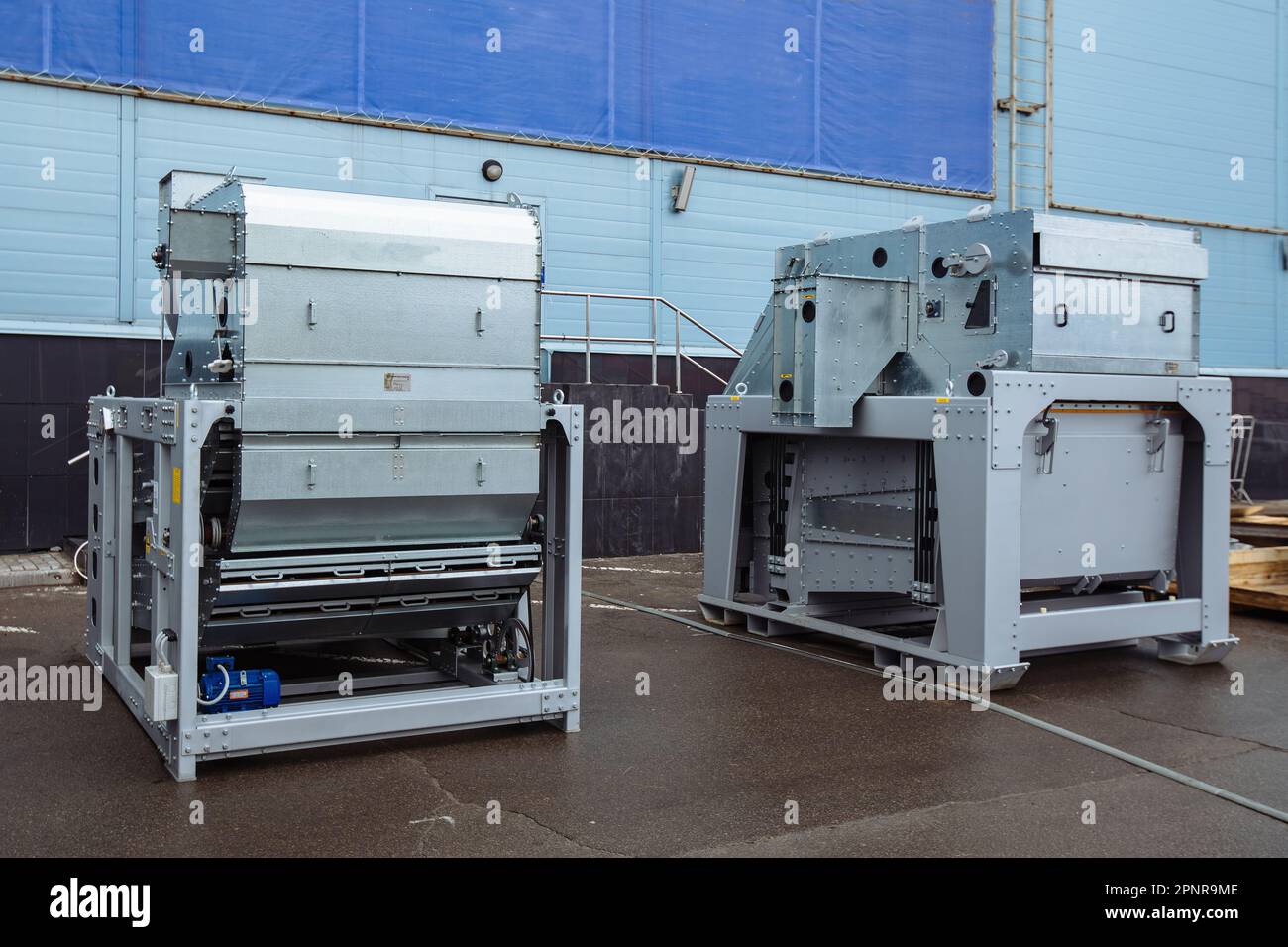 Modern grain cleaning and separation equipment Stock Photo - Alamy