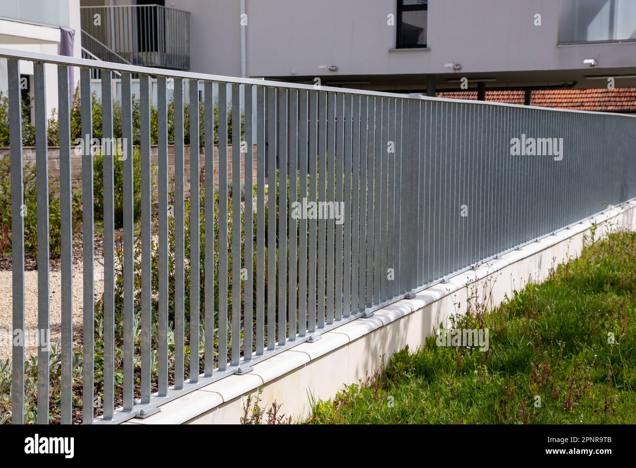 wall fence grey modern barrier of building apartments protection view ...