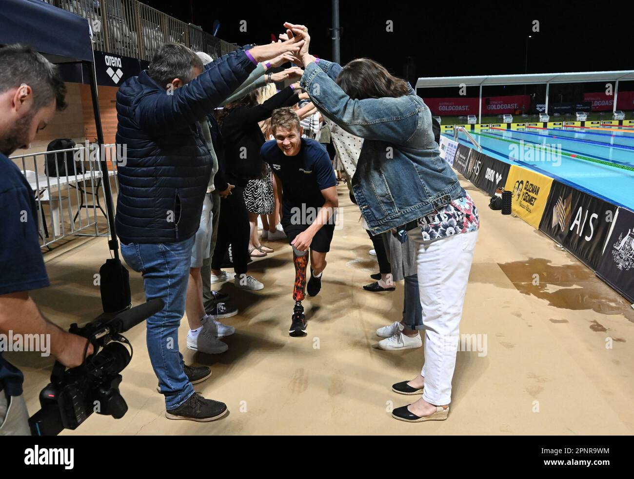 Timothy Hodge (centre) is congratulated after being named in the 2023 ...