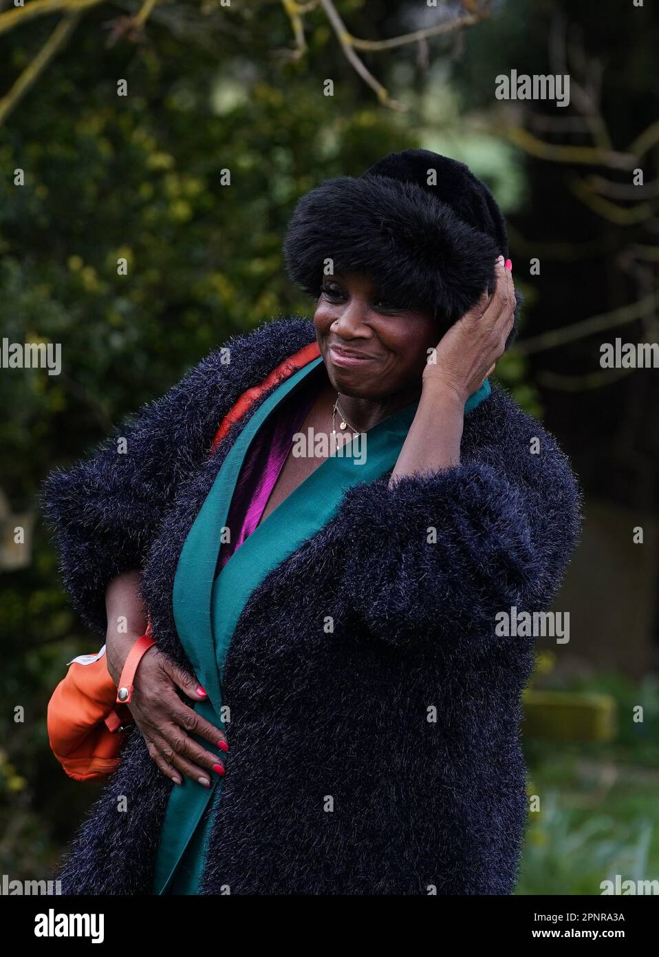 Celebrity chef Andi Oliver arriving for the funeral of Paul O'Grady at ...