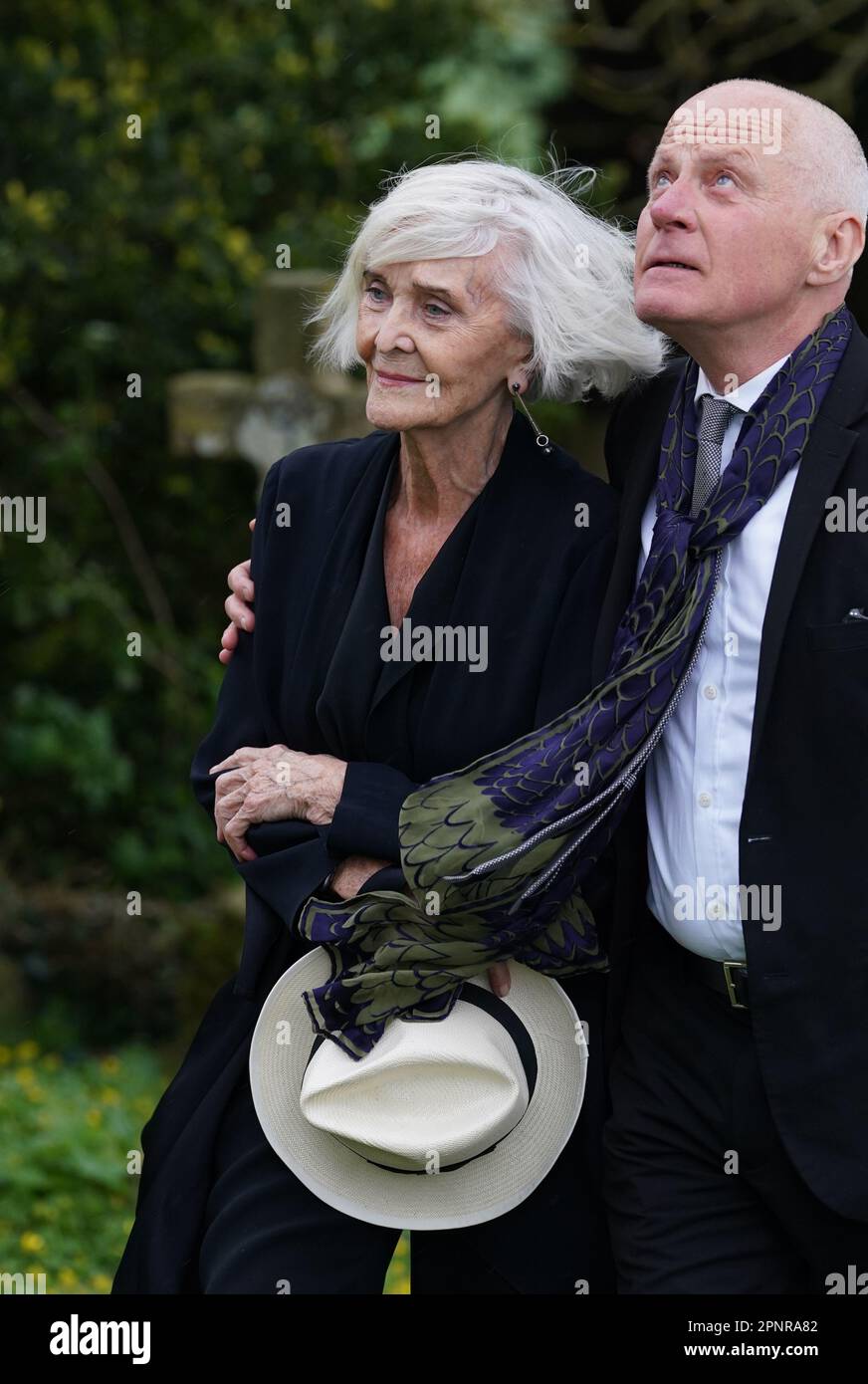Dame Sheila Hancock and Lord Michael Cashman arriving for the funeral ...