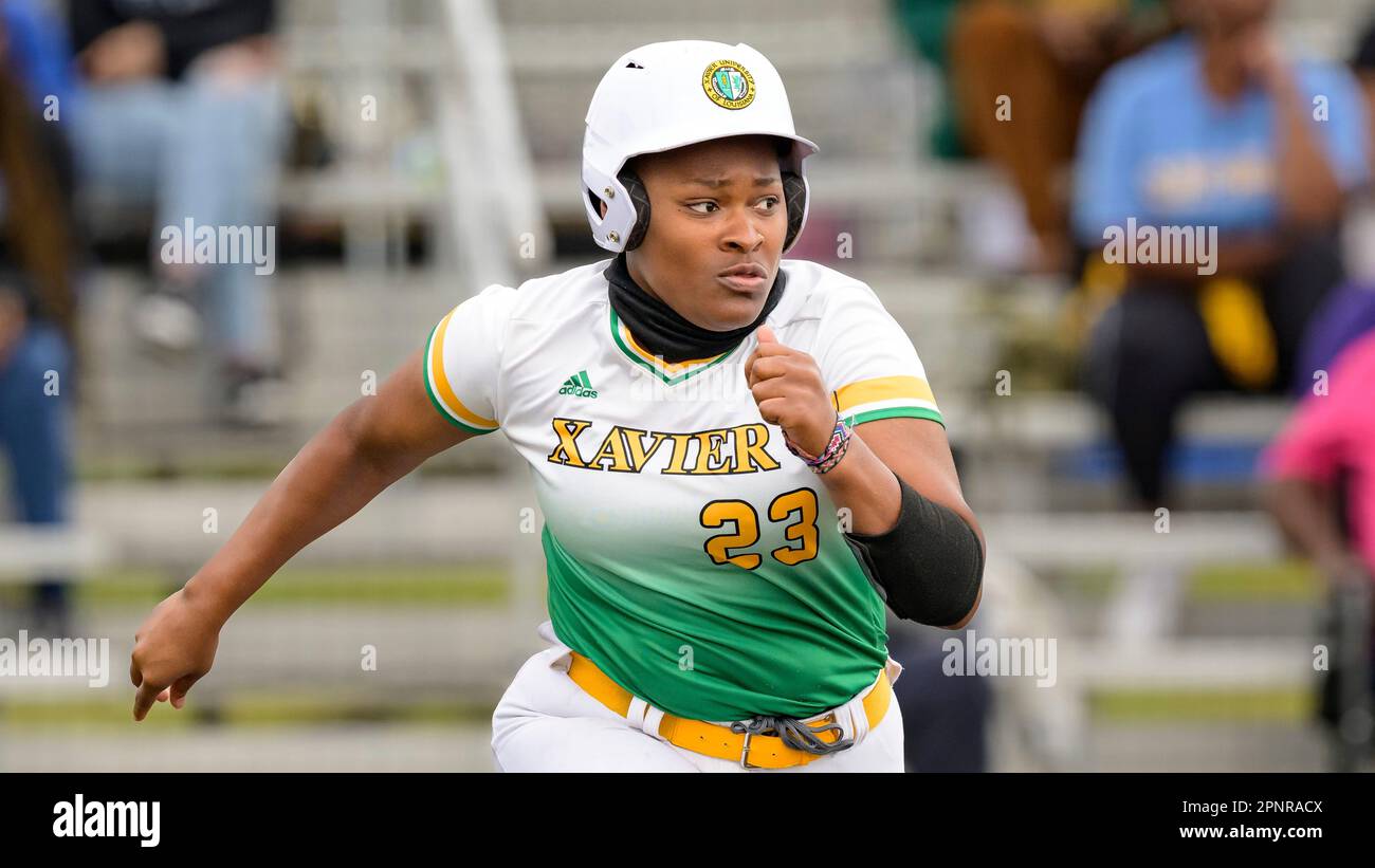 Xavier University of Louisiana outfielder Chenai Keyes (23) runs during ...