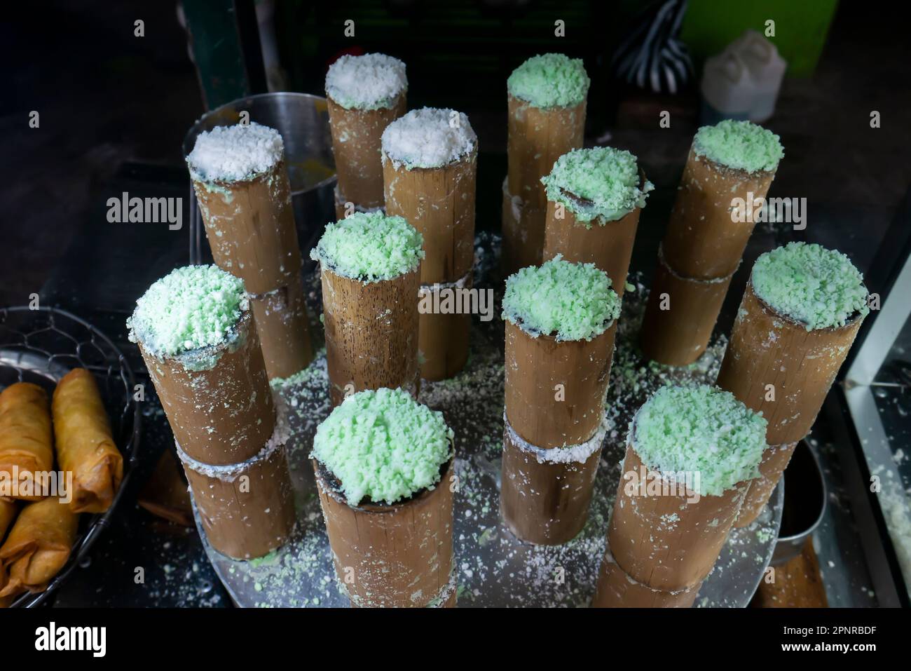 Kue Putu, Indonesian traditional street food, made with bamboo ...