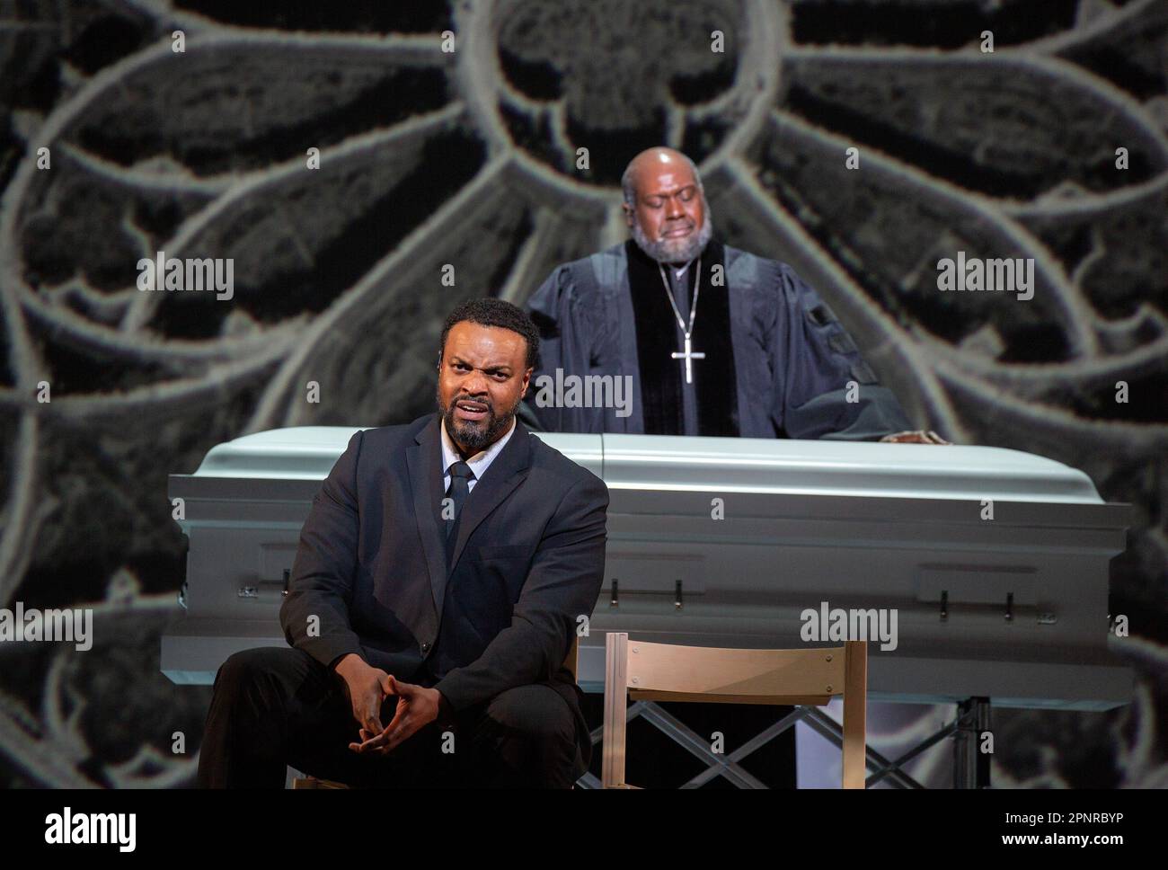 l-r: Kenneth Kellogg (The Father), Ronald Samm (The Reverend) in BLUE ...