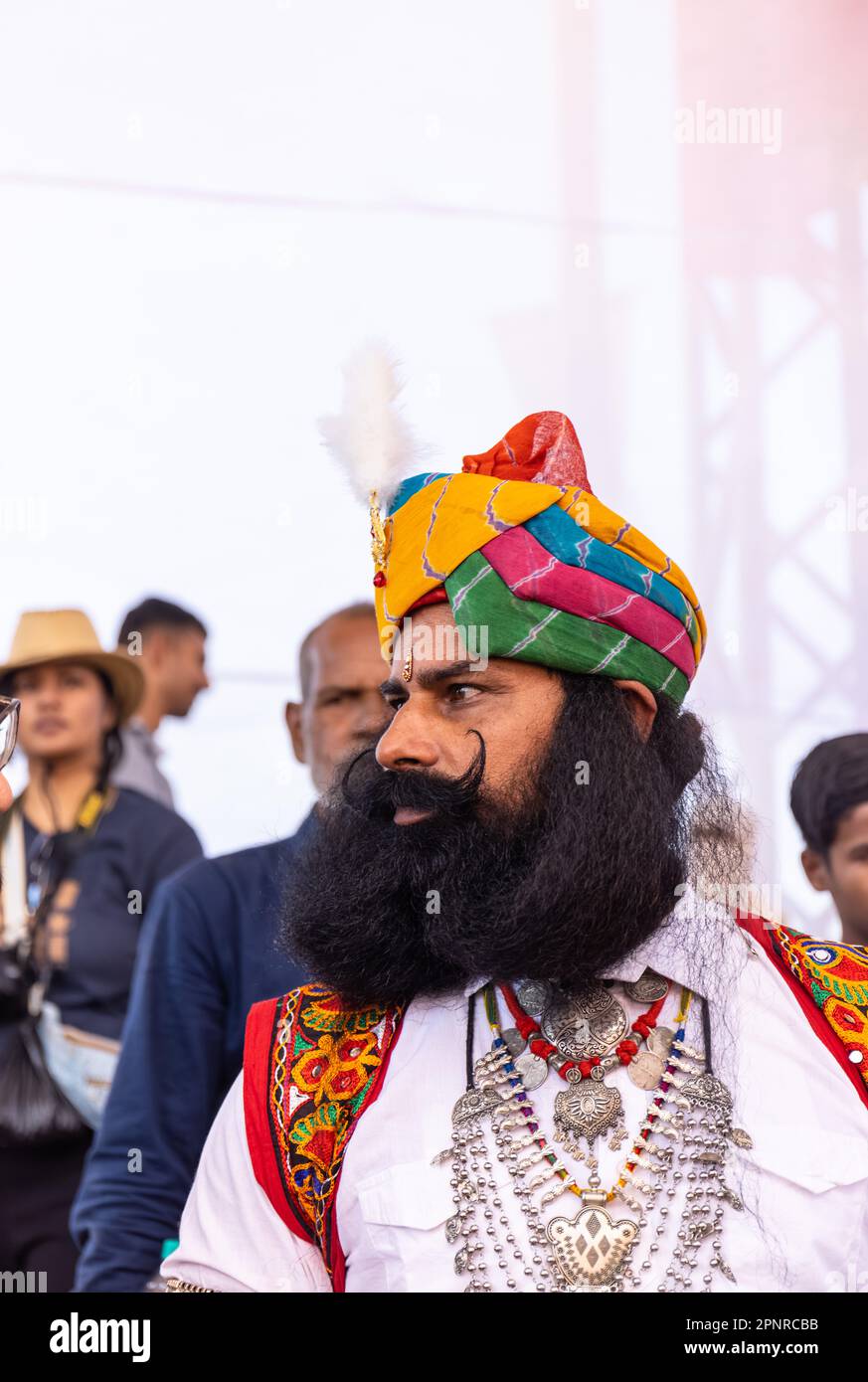 Pushkar fair, Portrait of an rajasthani rajput male with beard and ...