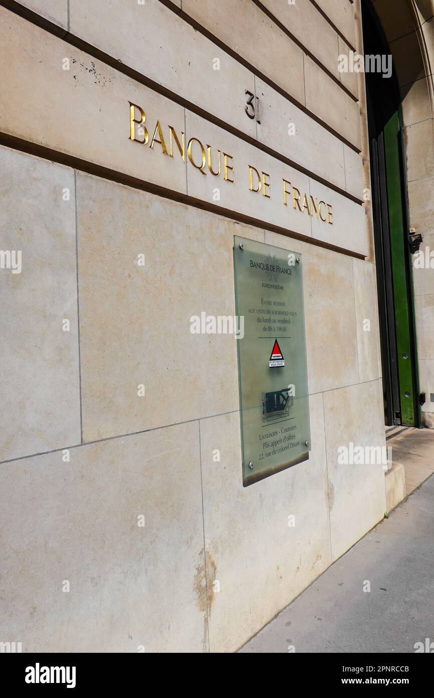 Exterior, entry, Banque de France, Bank of France, 1st arrondissement ...