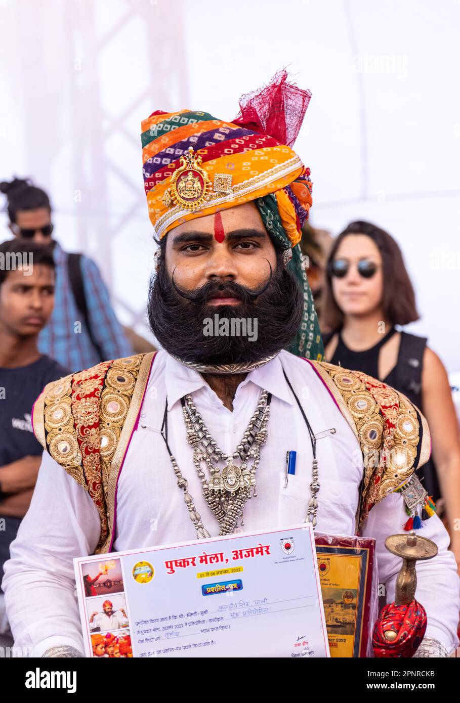 Pushkar fair, Portrait of an rajasthani rajput male with beard and ...