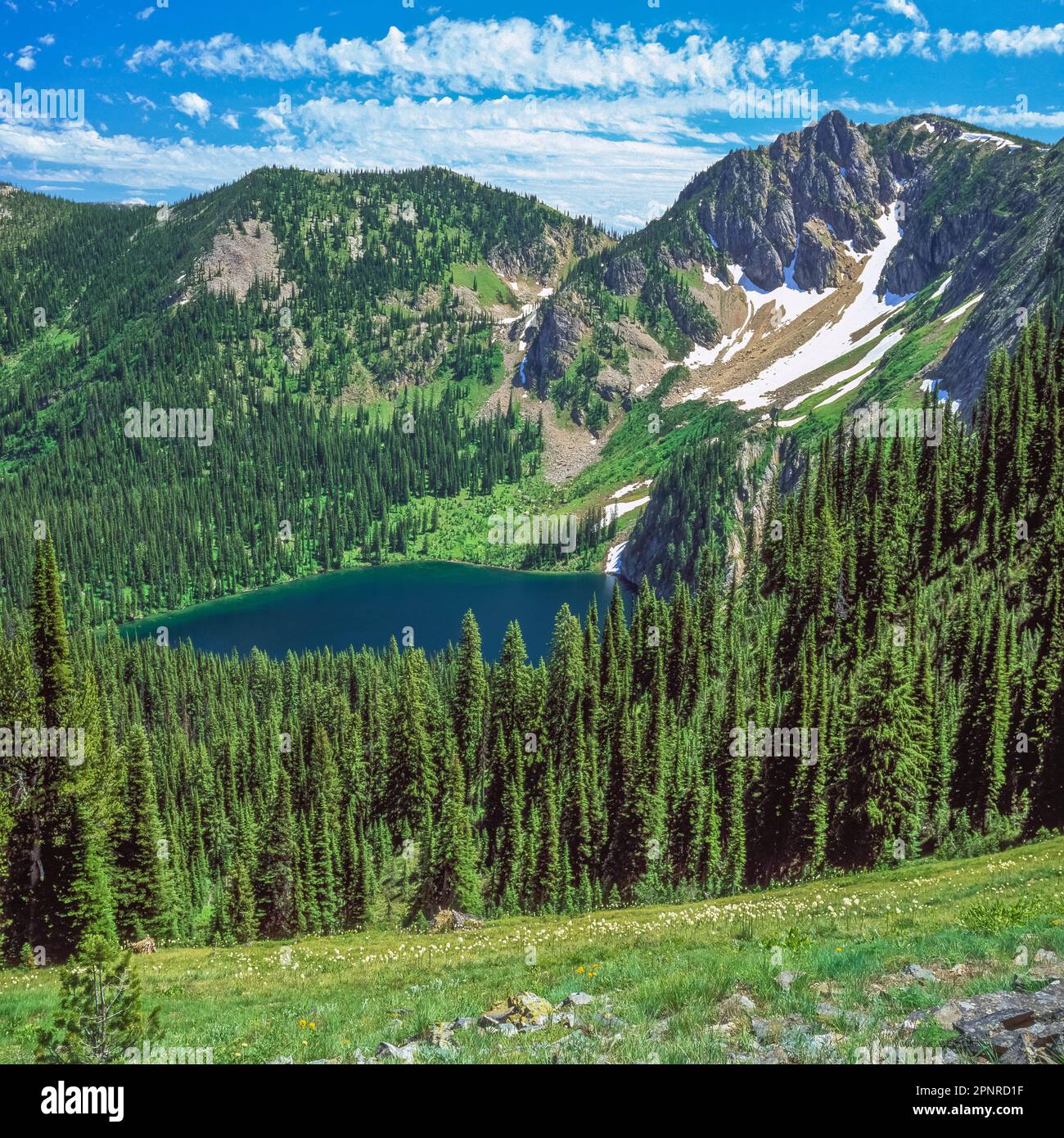cliff lake below eagle cliff in the bitterroot range along the ...
