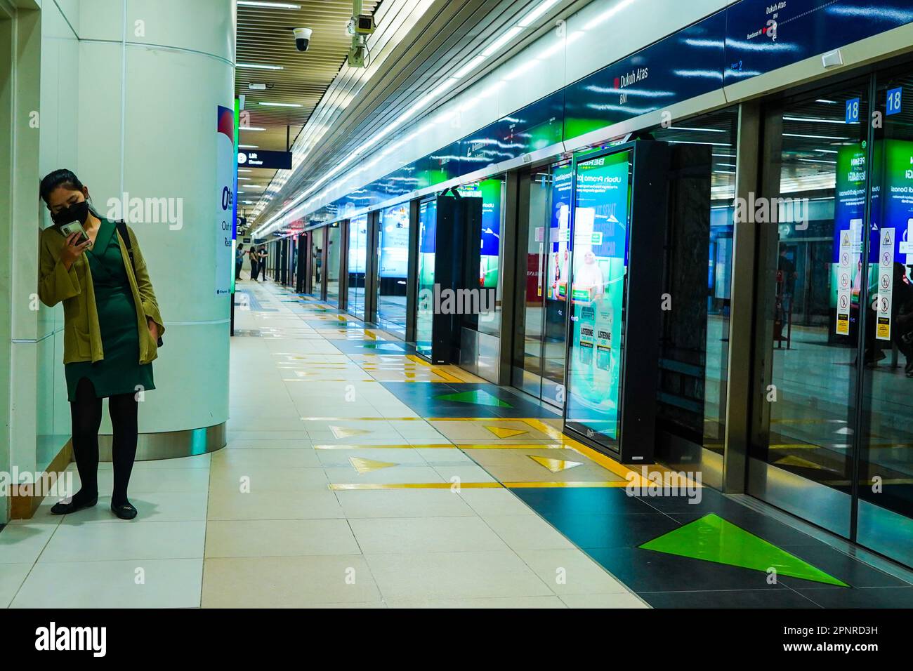 April 20, 2023. Jakarta, Indonesia. MRT Train Platform situation ...