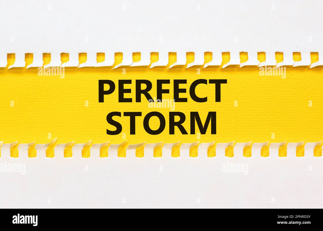 Perfect storm symbol. Concept words Perfect storm on beautiful yellow ...