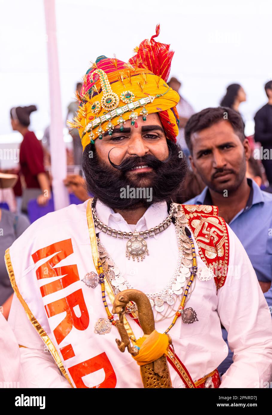 Pushkar fair, Portrait of an rajasthani rajput male with beard and ...