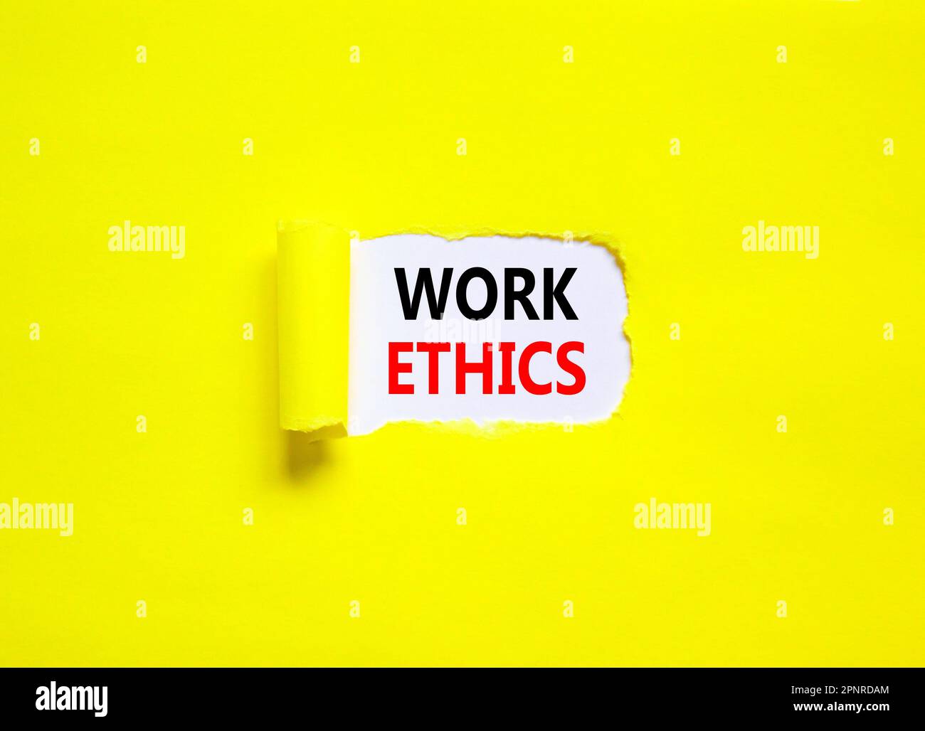Work ethics symbol. Concept words Work ethics on beautiful white paper ...