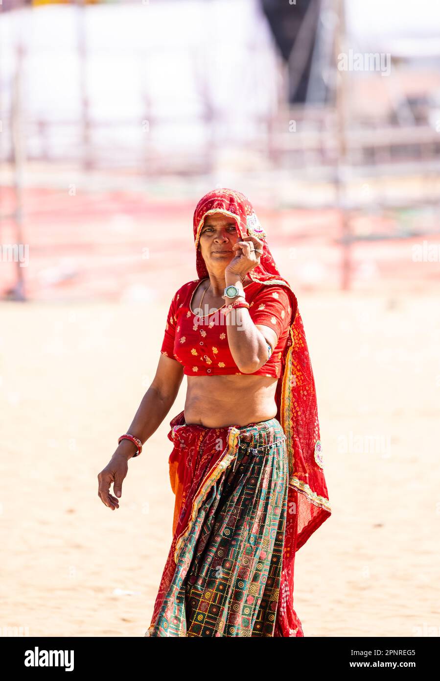 Pushkar, Rajasthan, India - Nov 2022: Pushkar fair, Portrait of woman ...