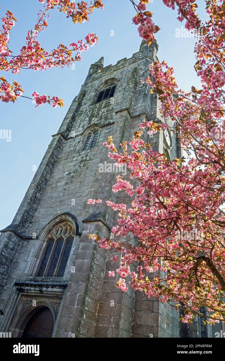 Upright image of the bell tower of the Parish Church of St Mary in ...