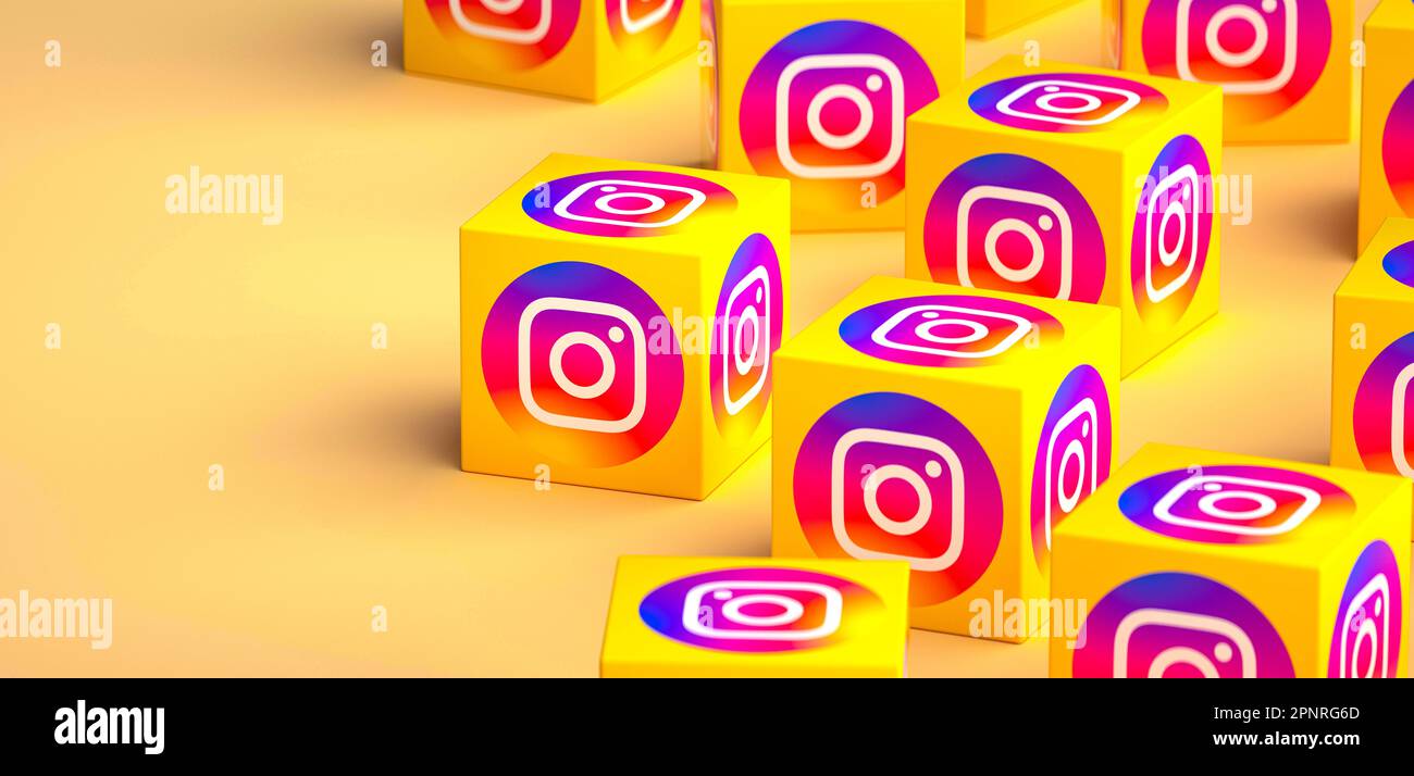 social media 3d logo Stock Photo - Alamy