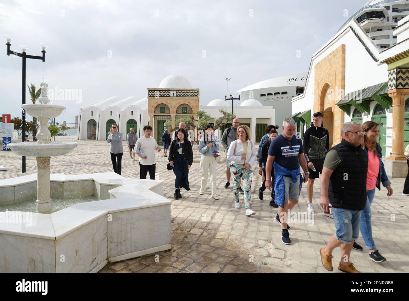 La Goulette, Tunis, Tunisia. 20th Apr, 2023. Tourists arrive at the ...