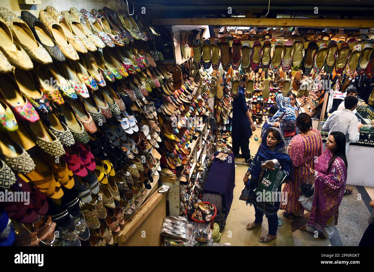 People are busy in Eid shopping ahead of the Eid-ul- Fitar during the ...