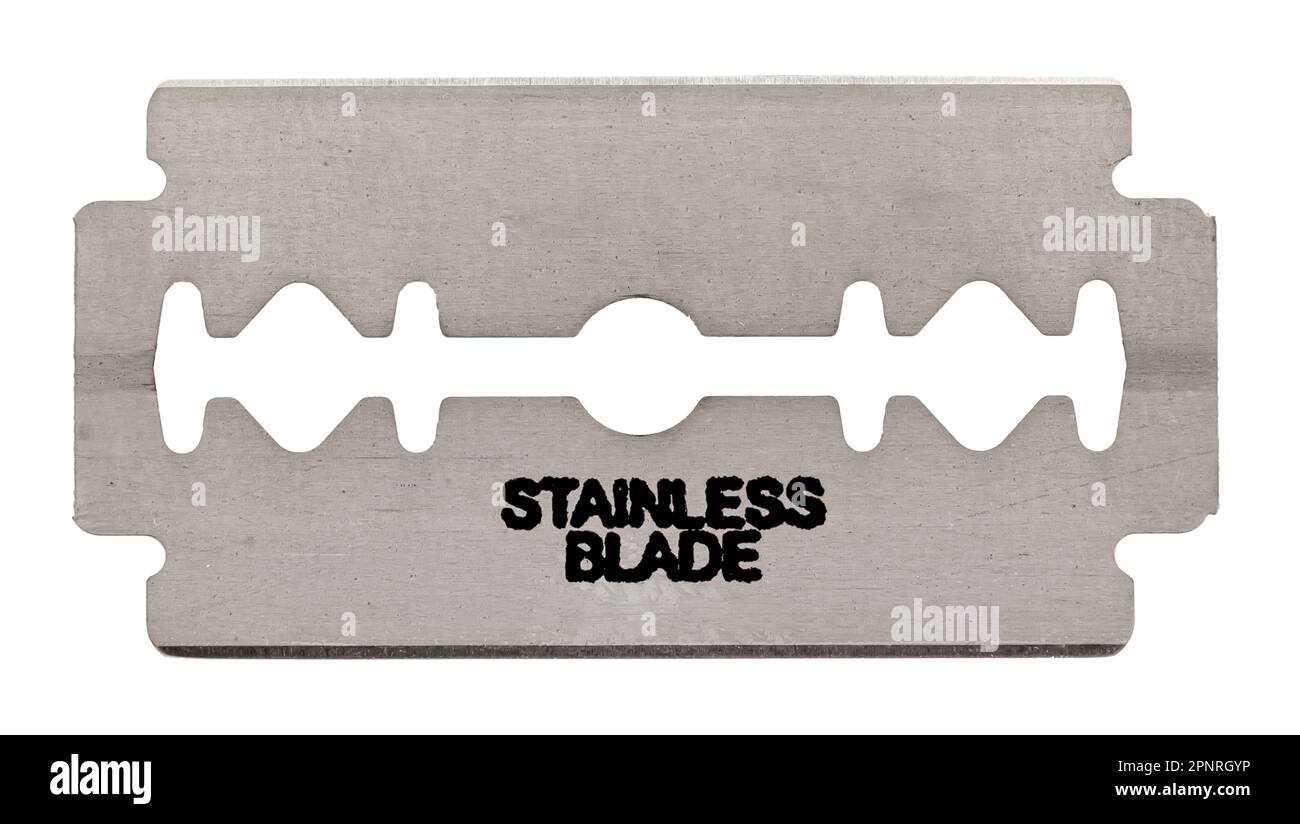 Blade from a straight razor on a white background. Sharp blade isolate ...