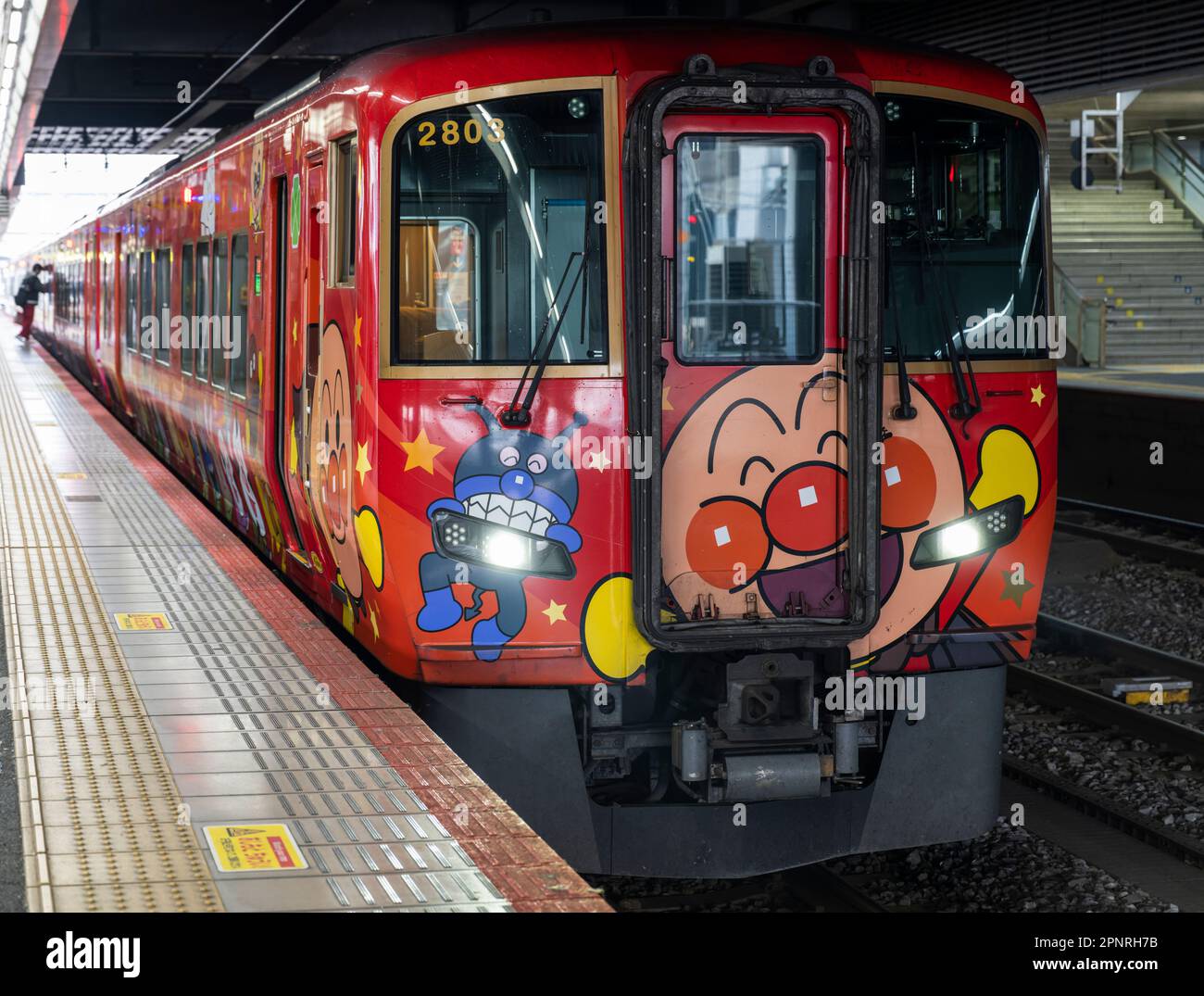 A JR West Anpanman express train at Okayama Station in Japan Stock ...