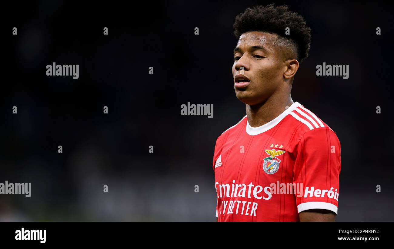 Milan, Italy. 20 April 2023. David Neres of SL Benfica looks on during ...