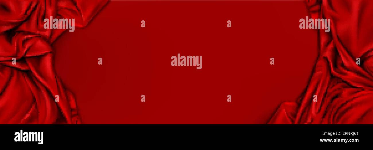 Realistic abstract red silk background. Vector illustration of banner ...