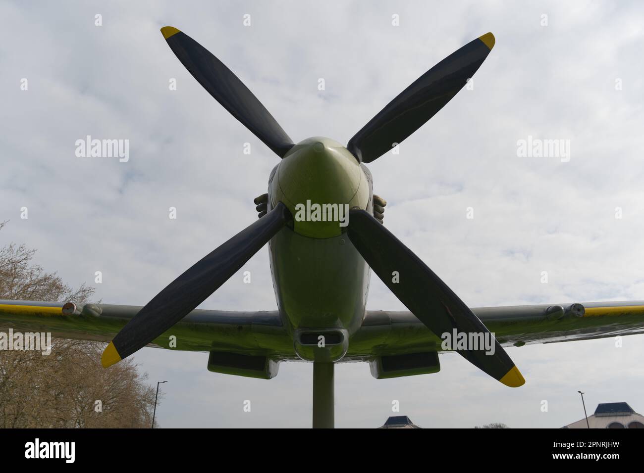 Supermarine Spitfire Mk XVI gate guardian at the RAF Museum in North ...