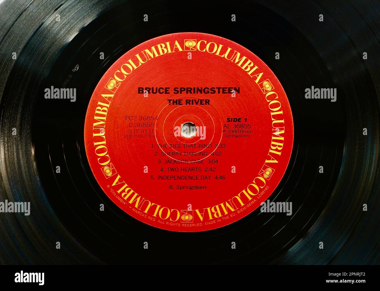 Photo close up of a centre label on an original 1980 pressing of a ...