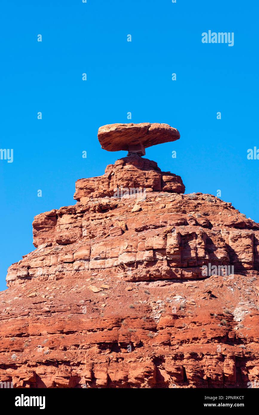 Aerial photograph of Mexican Hat rock on a beautiful, sunny morning ...
