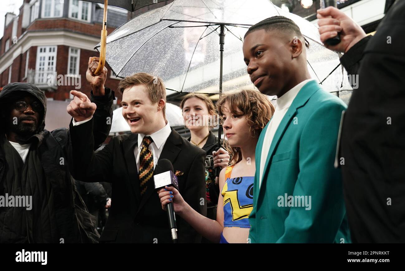 Noah Matthews, Florence Bensberg and Caelan Edi attending the world ...