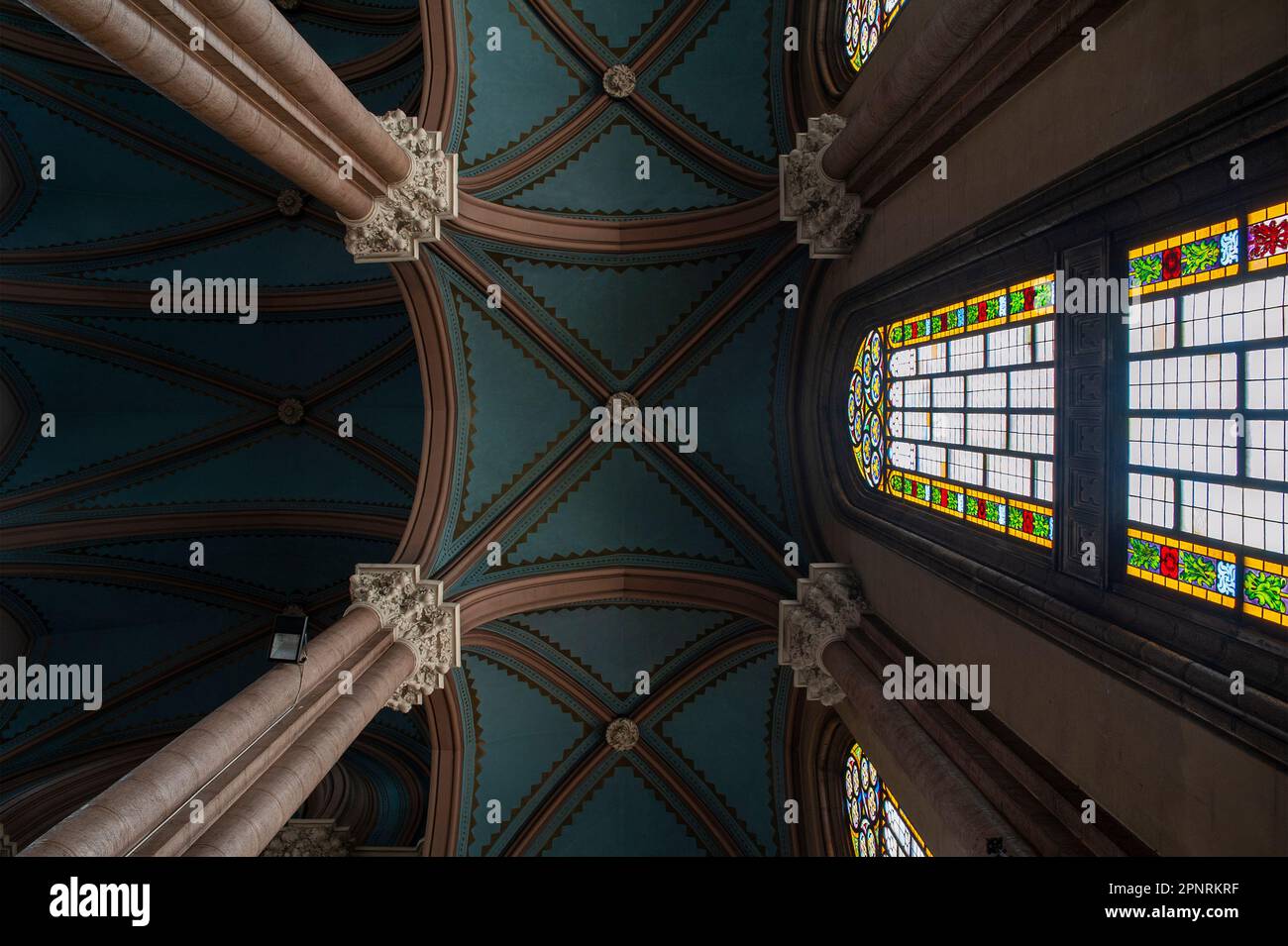 St. Antuan Catholic Church ceiling and column details in Istanbul Stock ...