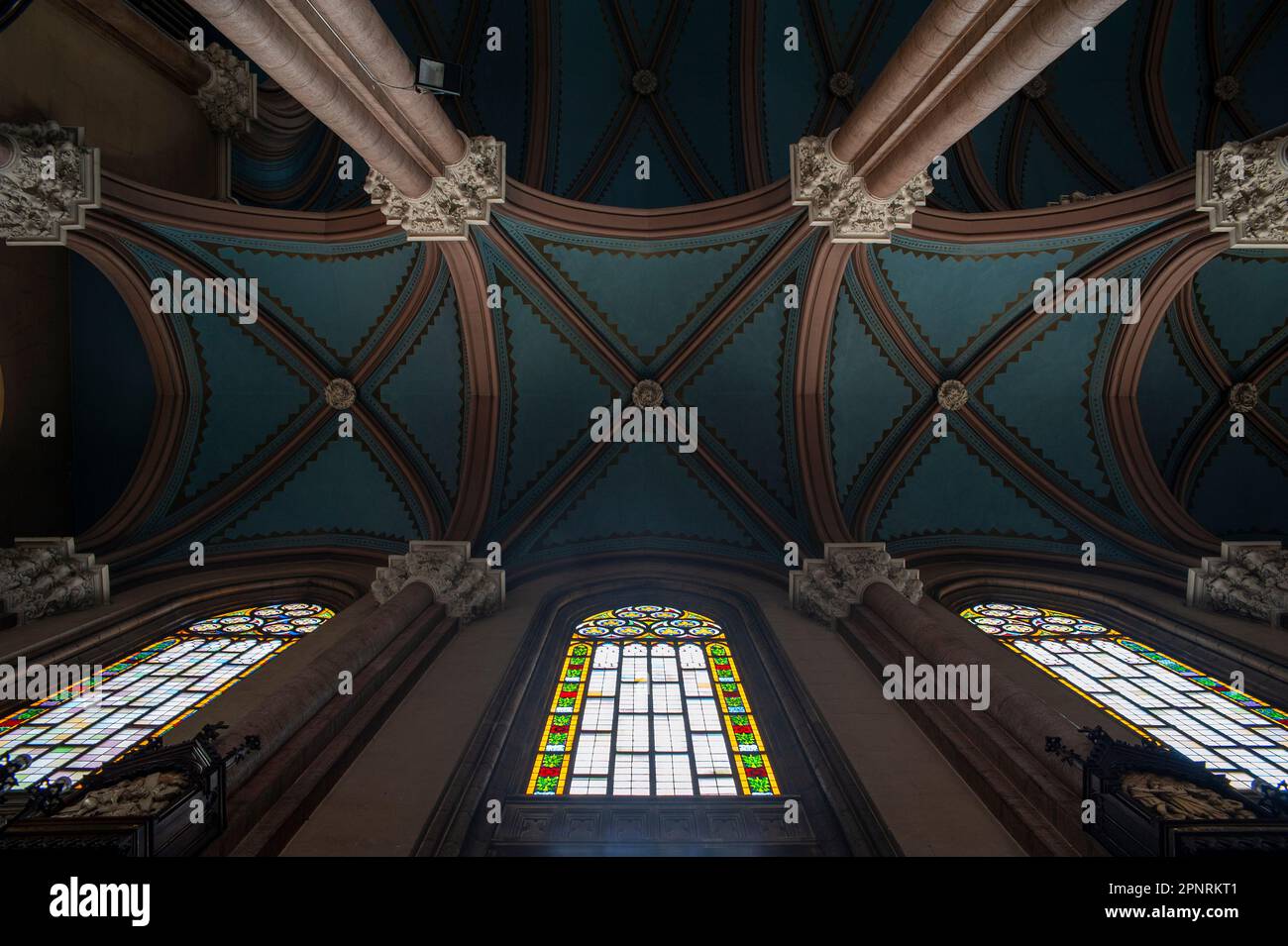 St. Antuan Catholic Church ceiling and column details in Istanbul Stock ...