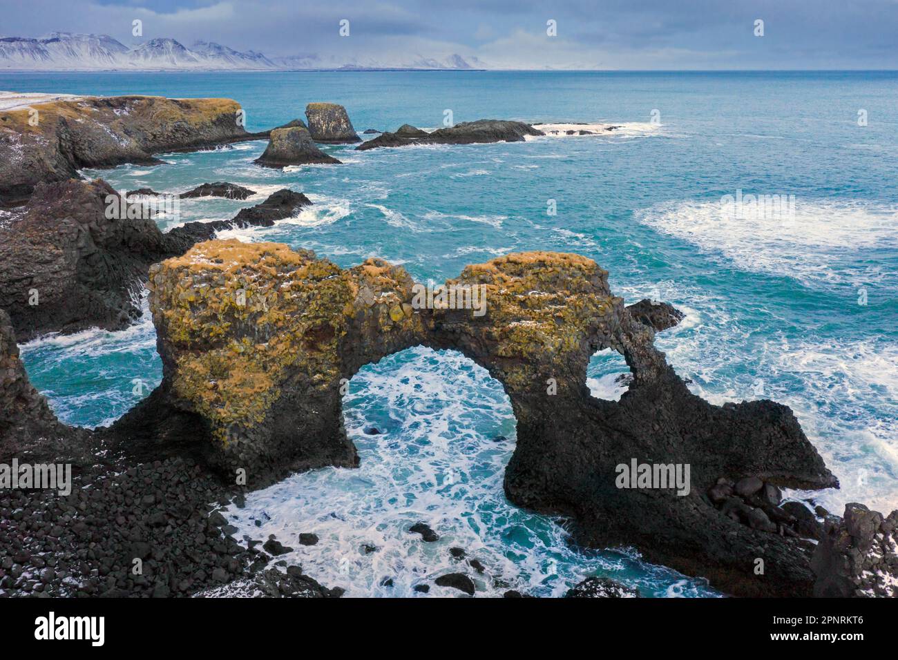 Gatklettur / Hellnar Arch, natural circular rock arch in the North ...