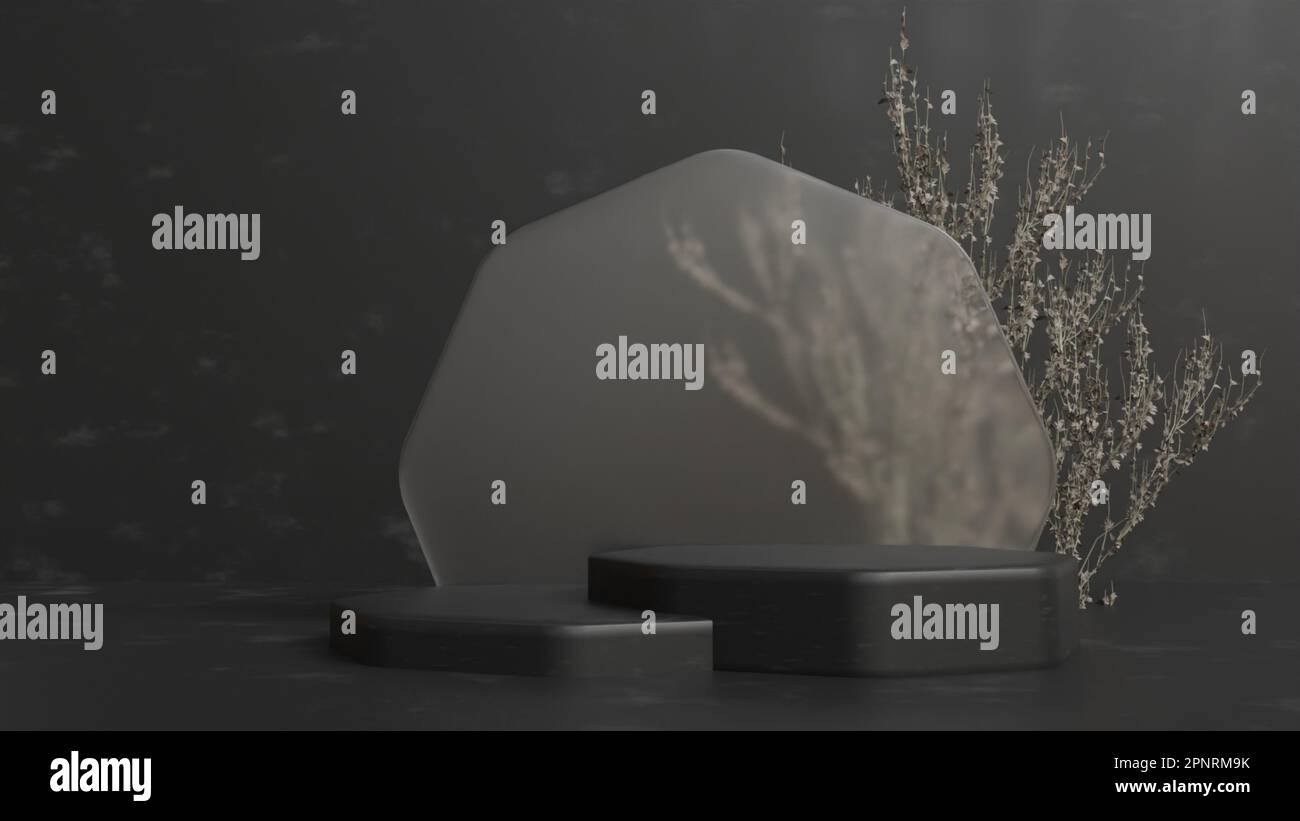 3d product display podium scene with the geometric platform. 3d ...