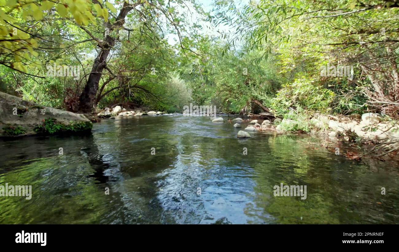 The Shnir Riveri one of the sources of the Jordan river in northern ...