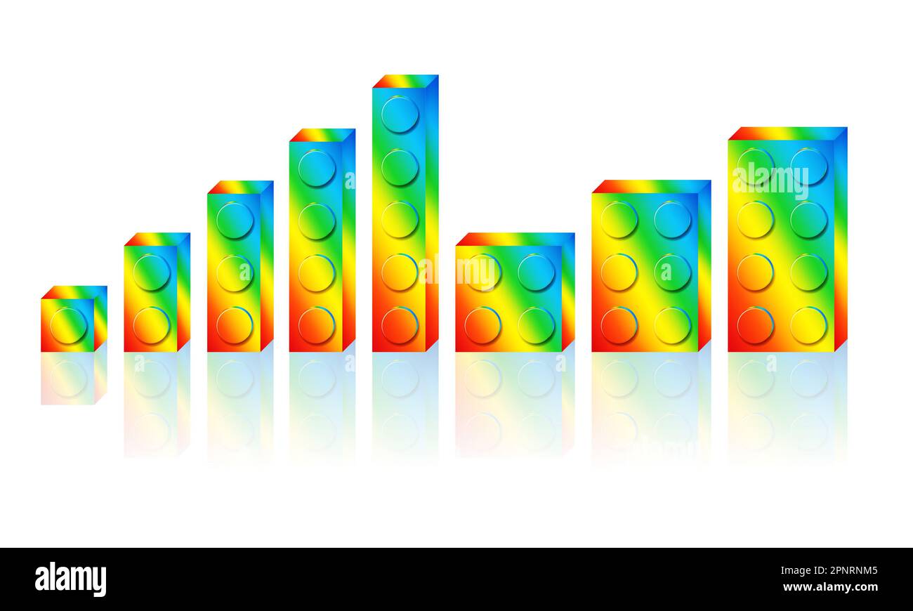 Set of various colored bricks Stock Photo - Alamy