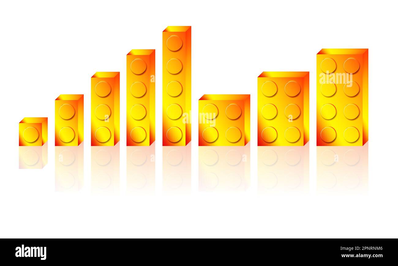 Set of various colored bricks Stock Photo - Alamy