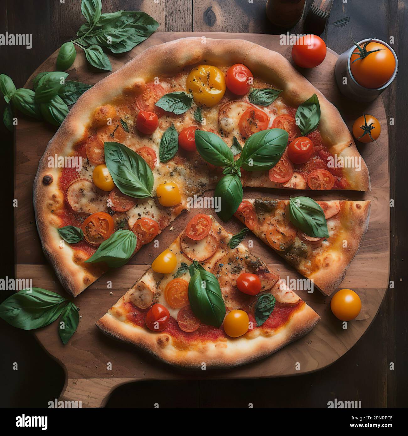 Fresh Homemade Italian Pizza Margherita with buffalo mozzarella and ...