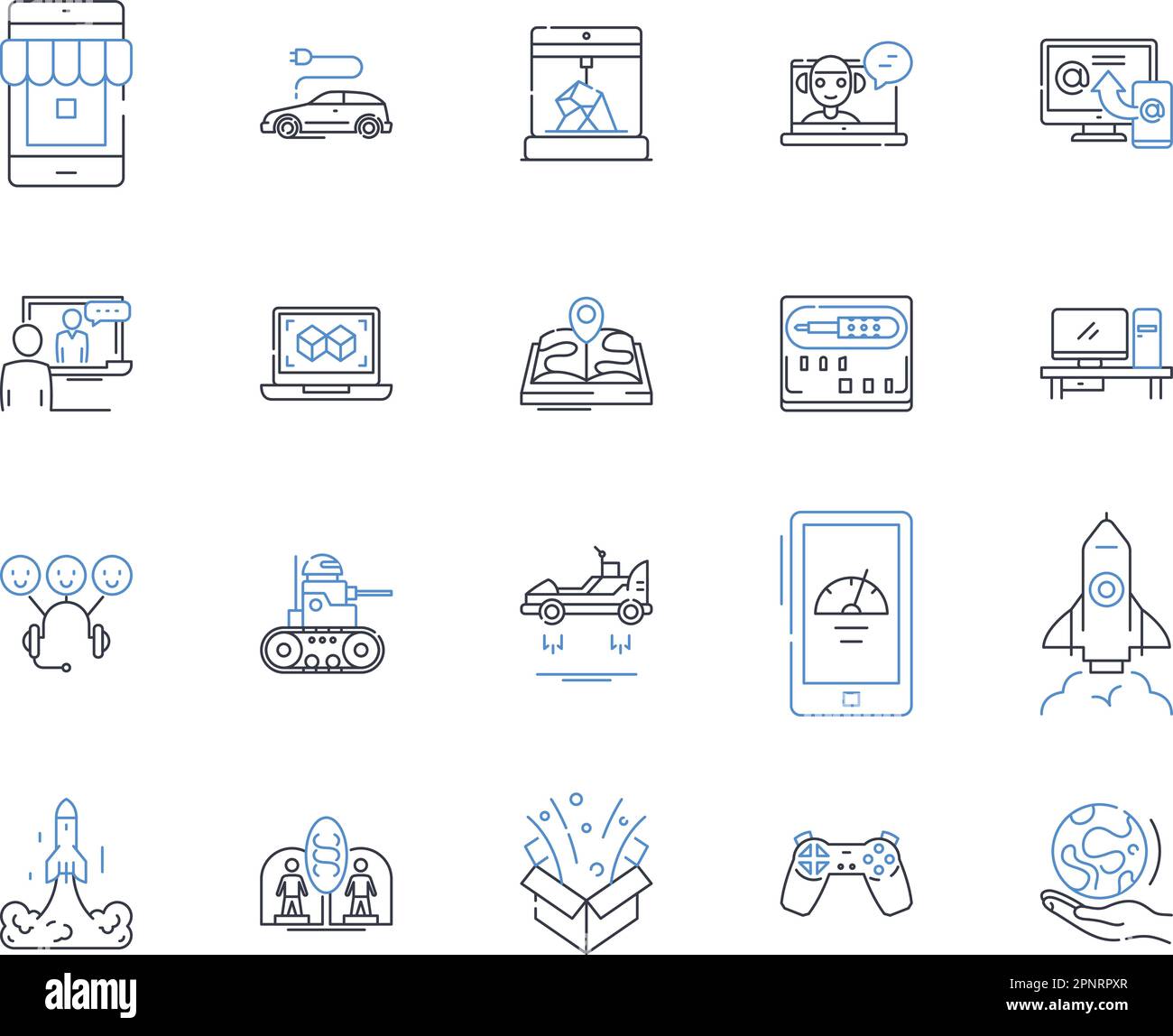 Cybernetic systems line icons collection. Robotics, Artificial ...