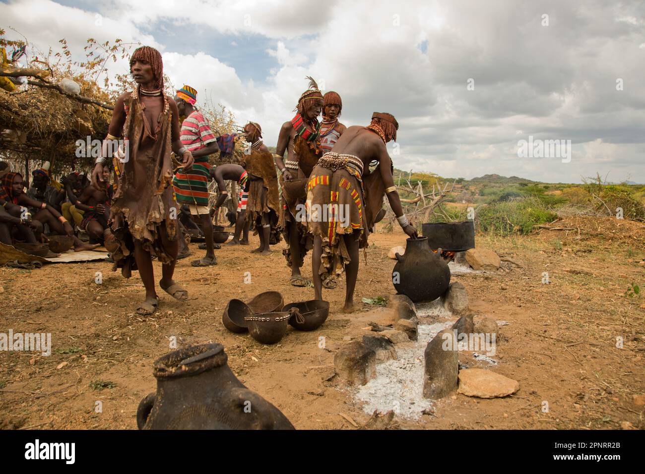 Bull-jumping ceremony Hamer Tribe, Ethiopia Stock Photo - Alamy