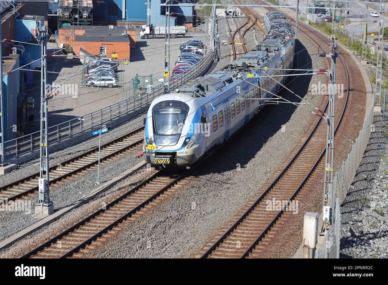 Sodertalje, Sweden - April 15, 2023: SL class X60 commuter train Stock ...