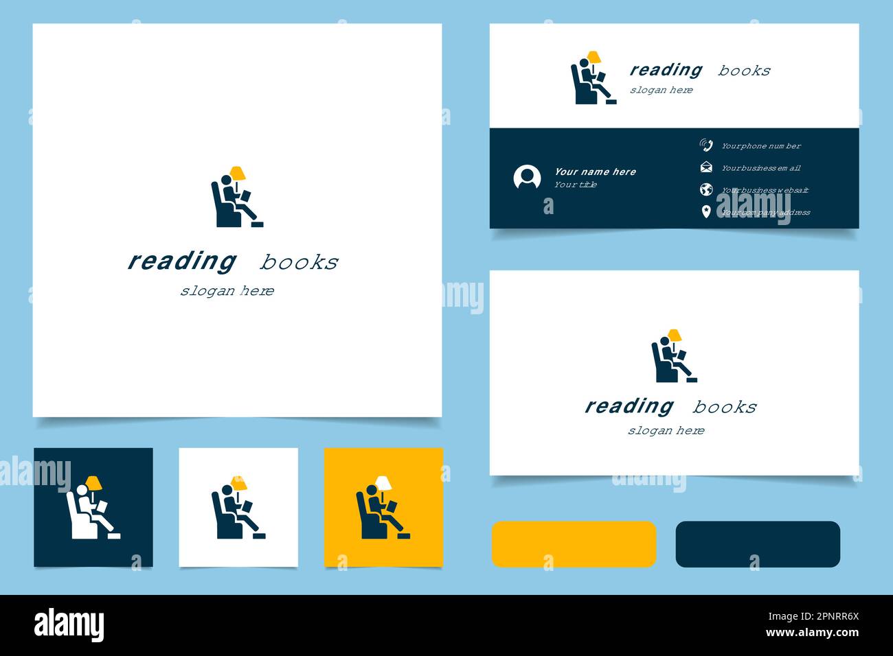 Reading books logo design with editable slogan. Branding book and ...