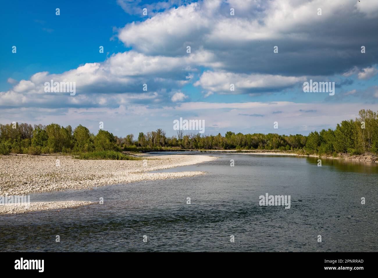 landscape with river Stock Photo - Alamy