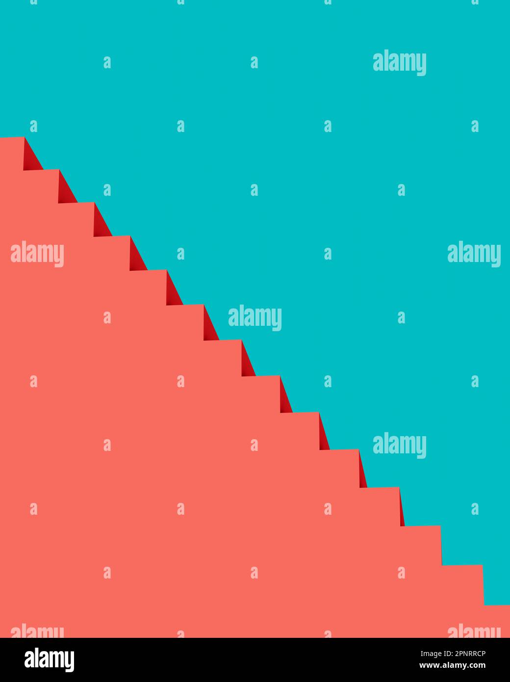 Red Sunny Steps Staircase Blue Turquoise Sky Summer Holiday Vacation ...