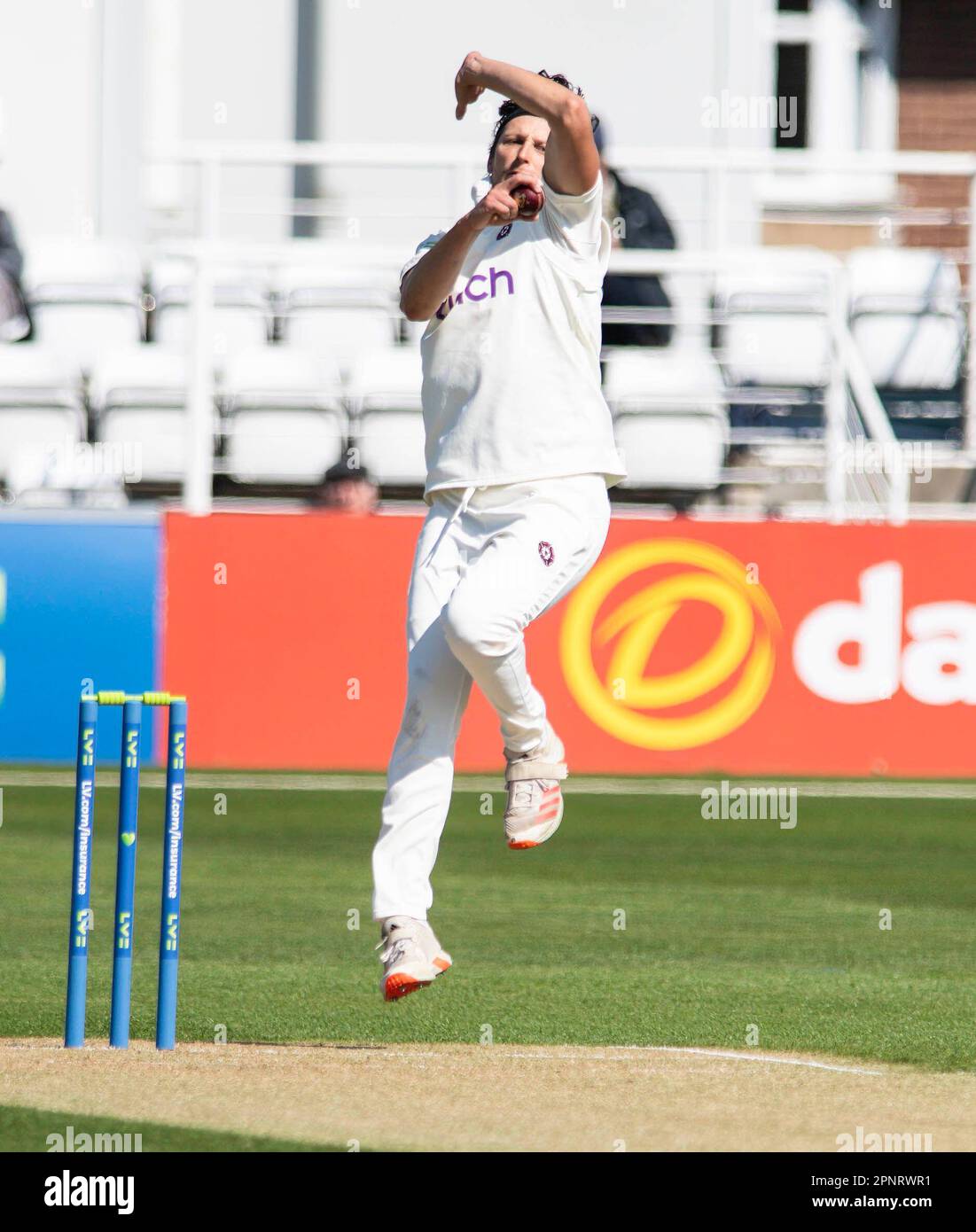 NORTHAMPTON, ENGLAND - April 20 2023 : Jack White bowls for ...