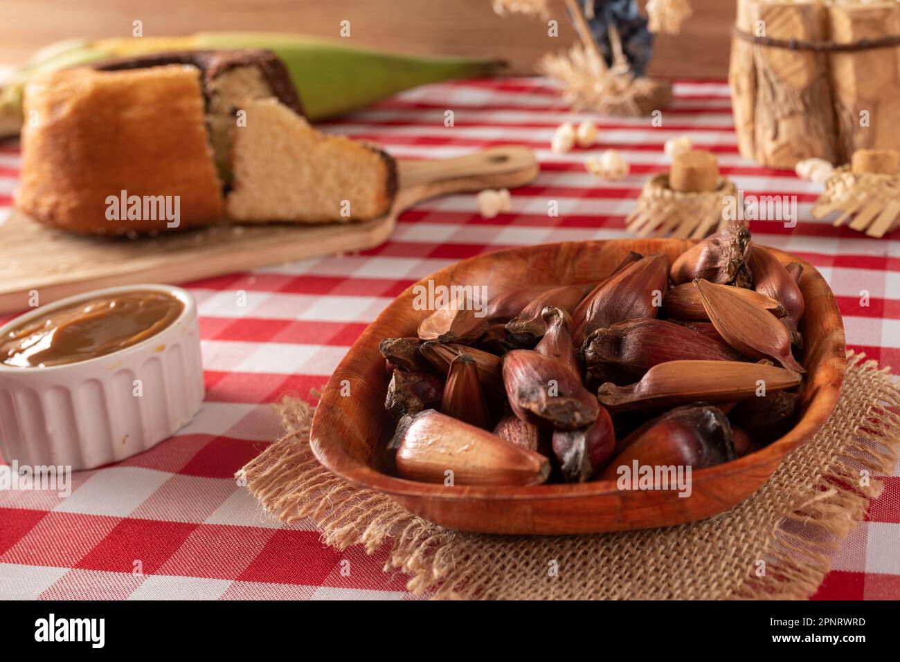 Table of brazilian festa junina. Pinhão Stock Photo - Alamy
