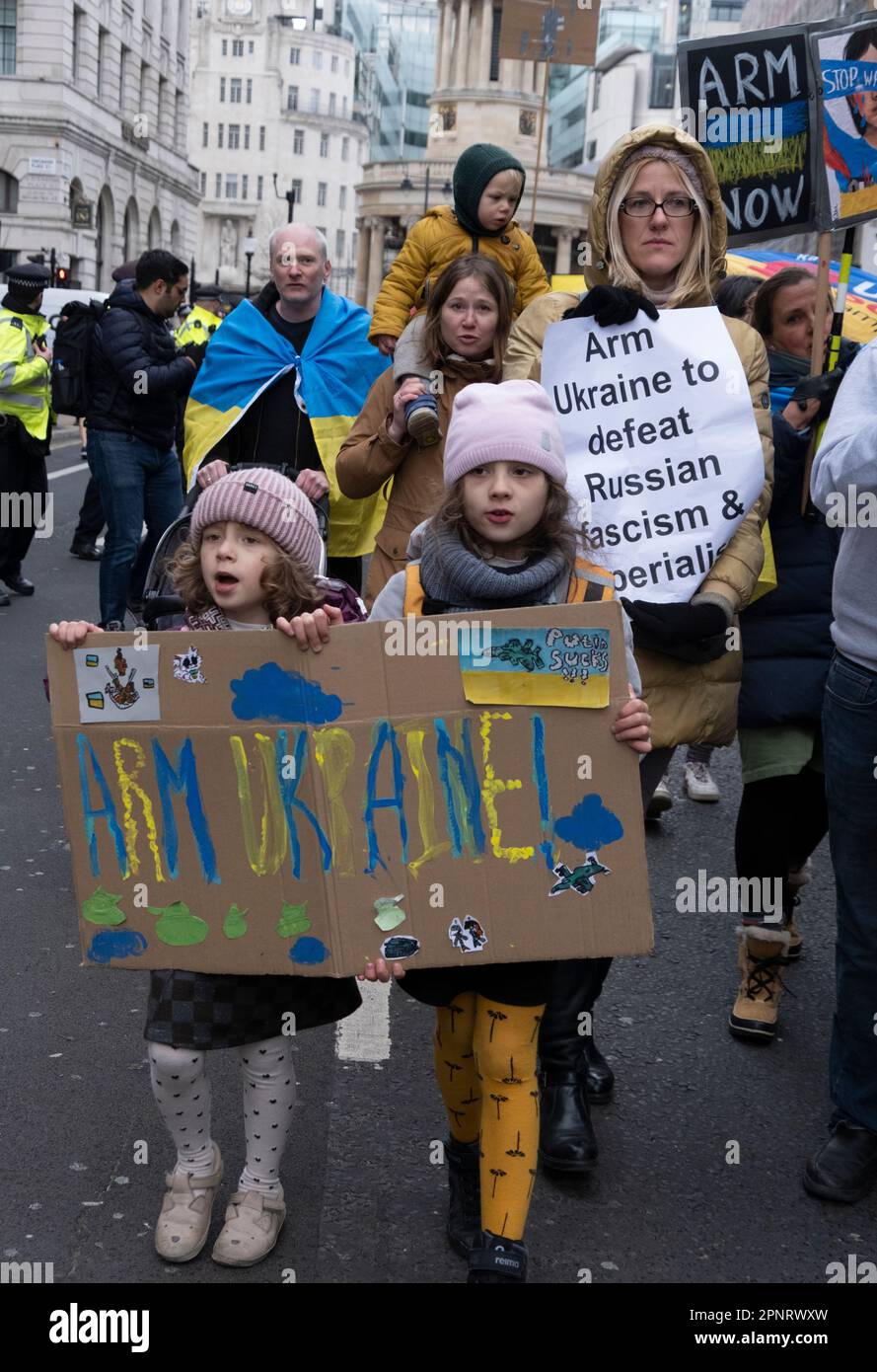 A small counter protest in support of arming Ukraine tried to interupt ...