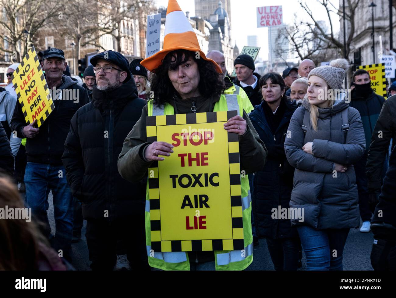 Stop Ulez Protest outside Downing Street in Feb 2023 by small group of ...